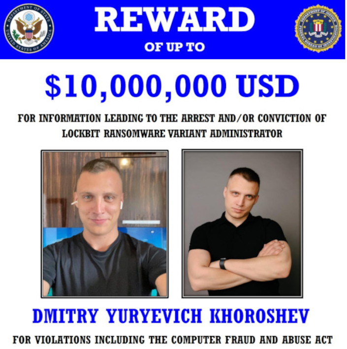 iTWire - LockBit ransomware gang leader named, US offers US$10m reward