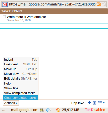 iTWire - Gmail adds simple Task lists