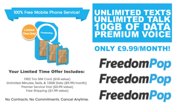 iTWire - UK’s FreedomPop offers unlimited talk, text and 10GB pre-paid ...