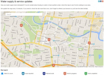 iTWire - Sydney Water goes mobile with water outage map